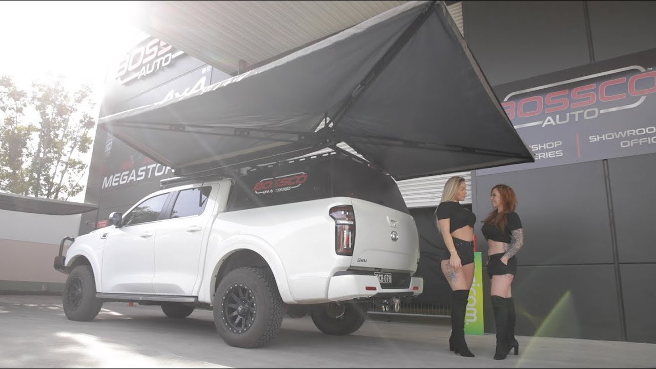 BOSSCO 4x4 FREESTANDING 270° AWNING - YouTube
