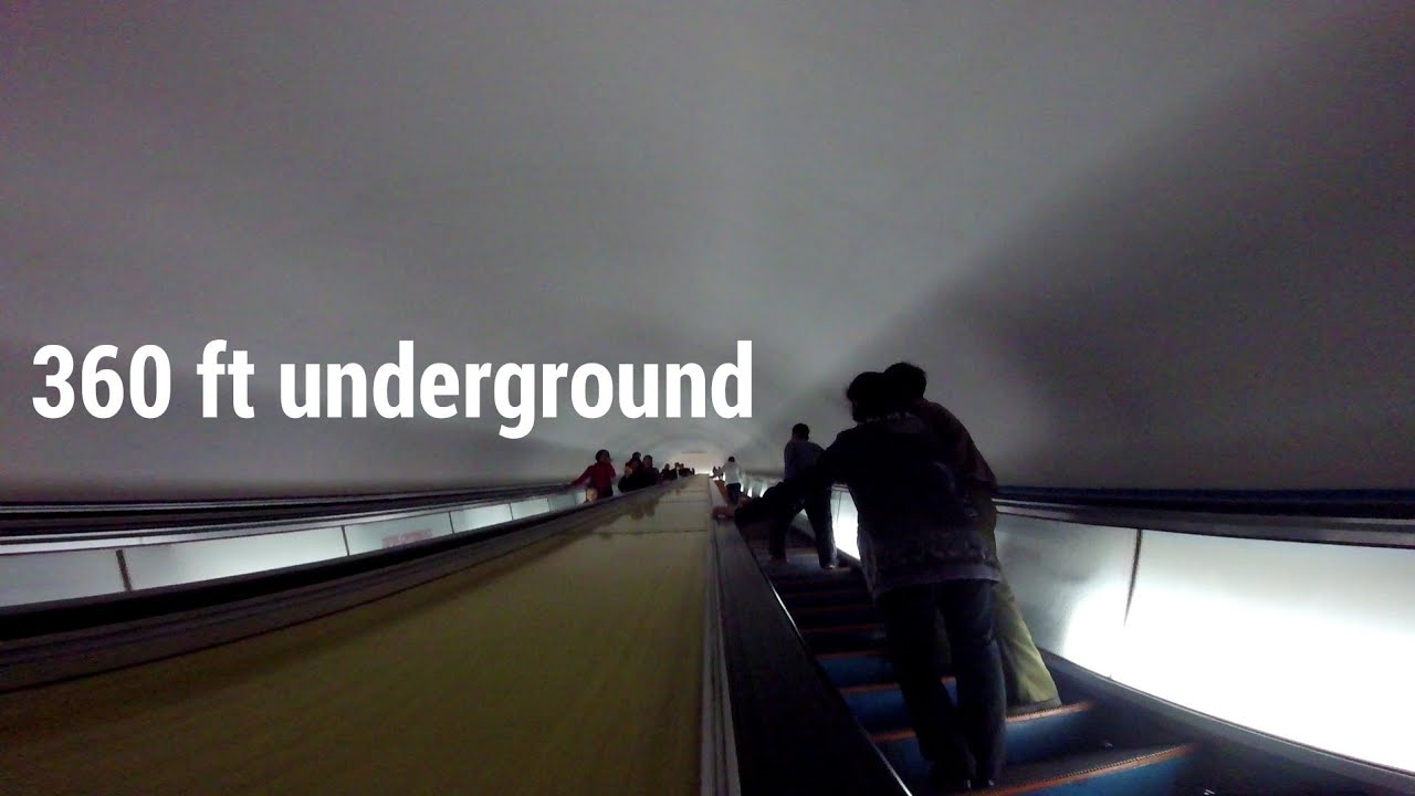 Pyongyang Metro Escalator (360 ft underground) - North Korea - YouTube