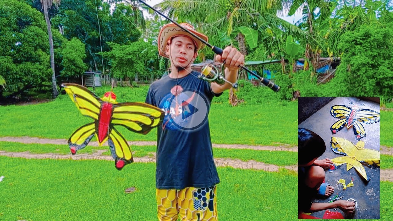 Paglipad Ng Dalwa Dangkal na Paro-Paro🦋gamit Ang fishing rod - YouTube