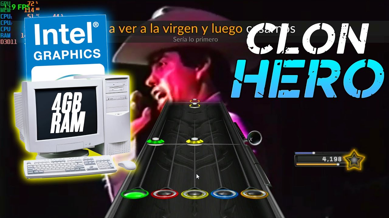 ASI EL CLONE HERO EN PC DE BAJOS RECURSOS | La MEJOR copia de Guitar ...