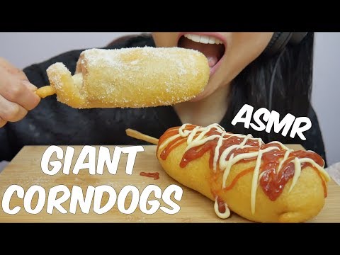 ASMR GIANT STUFFED MOZZARELLA CORNDOGS (Messy Eating Sounds) NO TALKING | SAS-ASMR