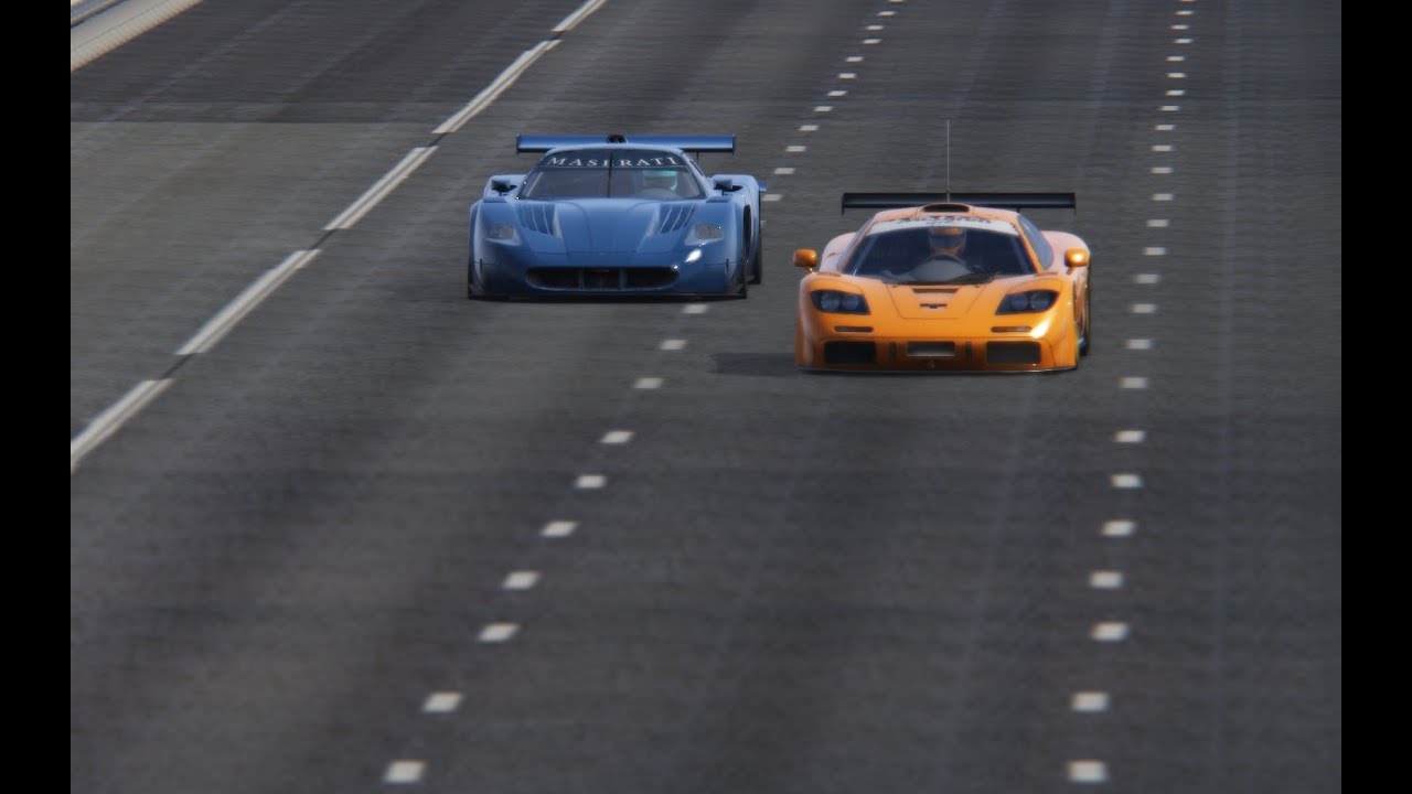 McLaren F1 GTR vs Maserati MC12 GT1 - Drag Race 20 KM - YouTube