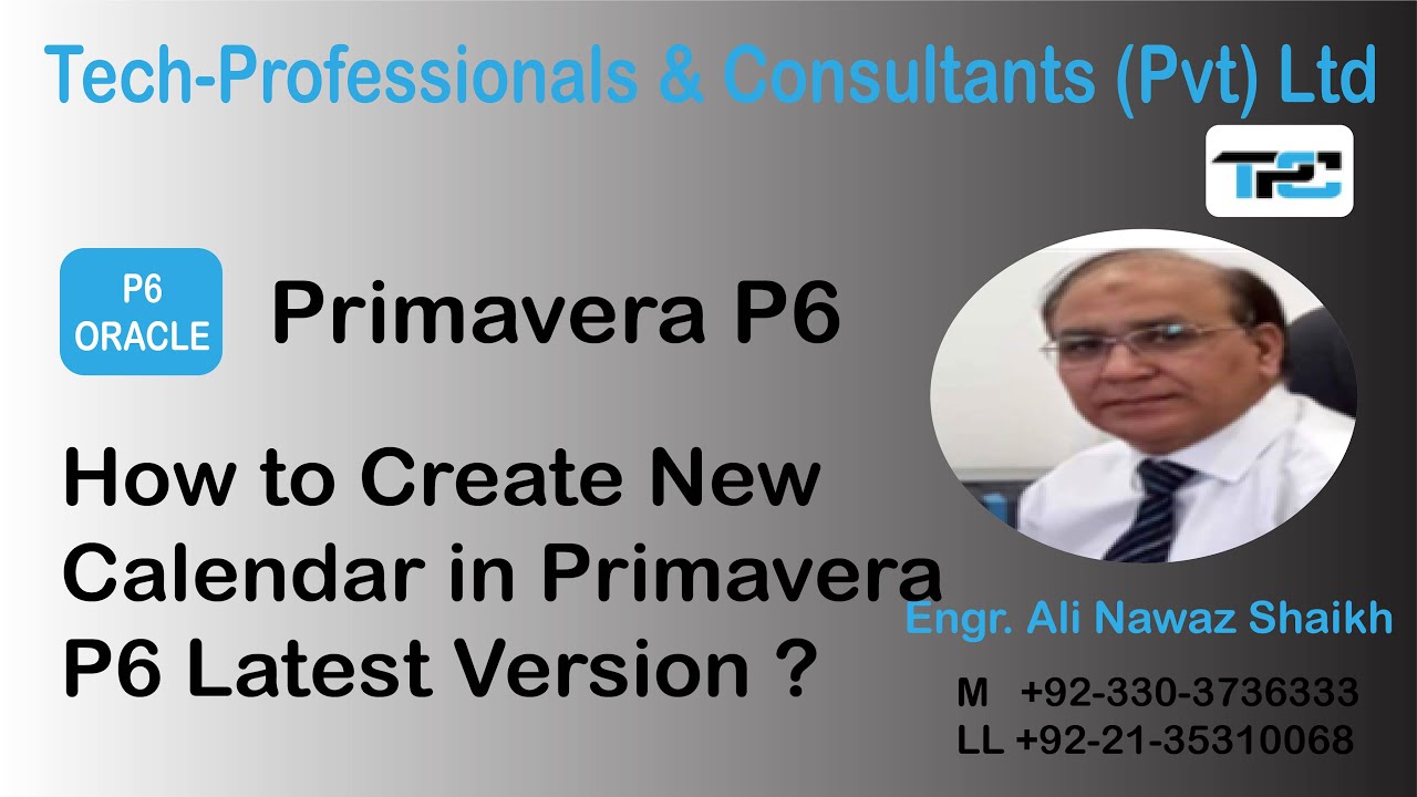 How to create new calendar in Primavera P6 Latest Version ? - YouTube