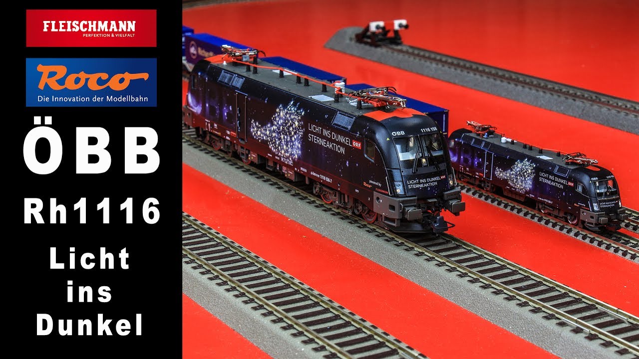 Fleischmann/Roco ÖBB Rh1116 Taurus "Licht ins Dunkel" DCC Sound "N" H0 ...