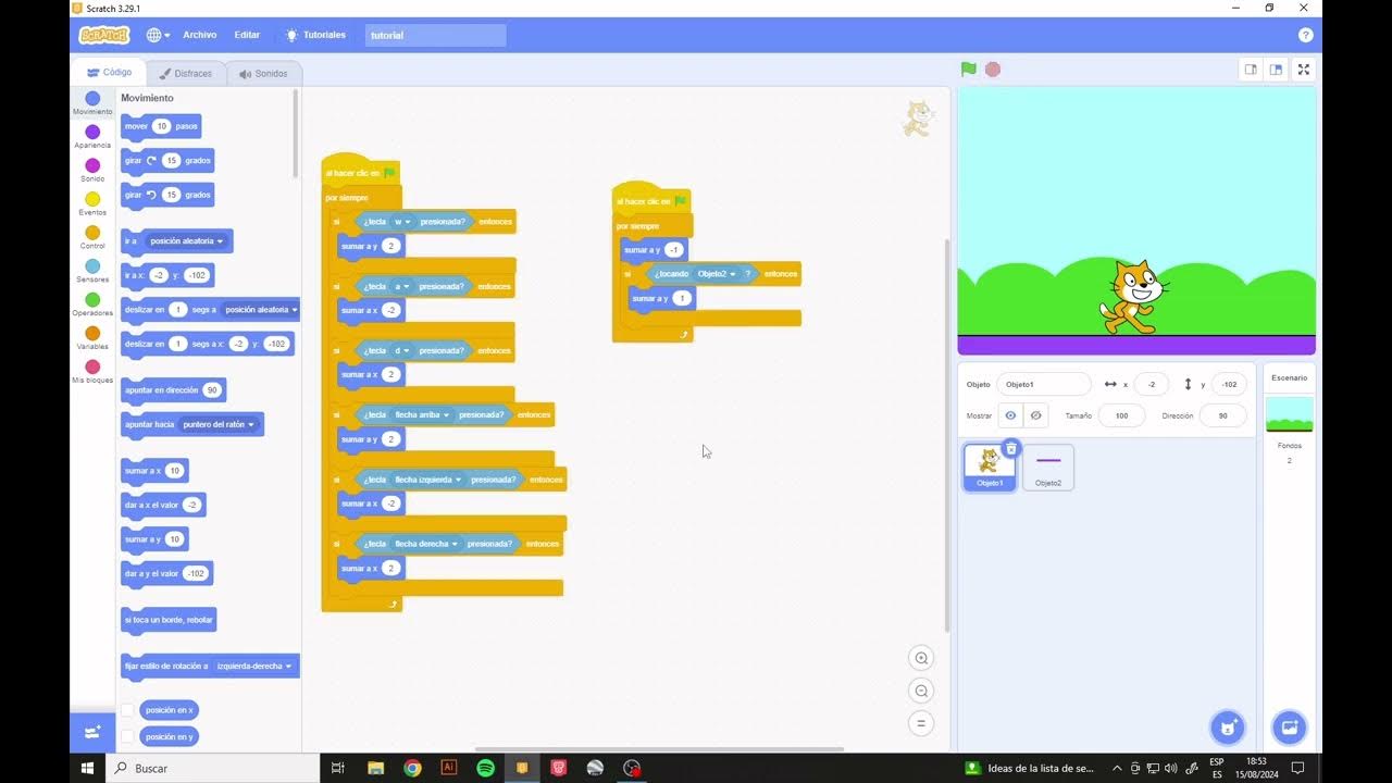Como mover un personaje en Scratch - YouTube