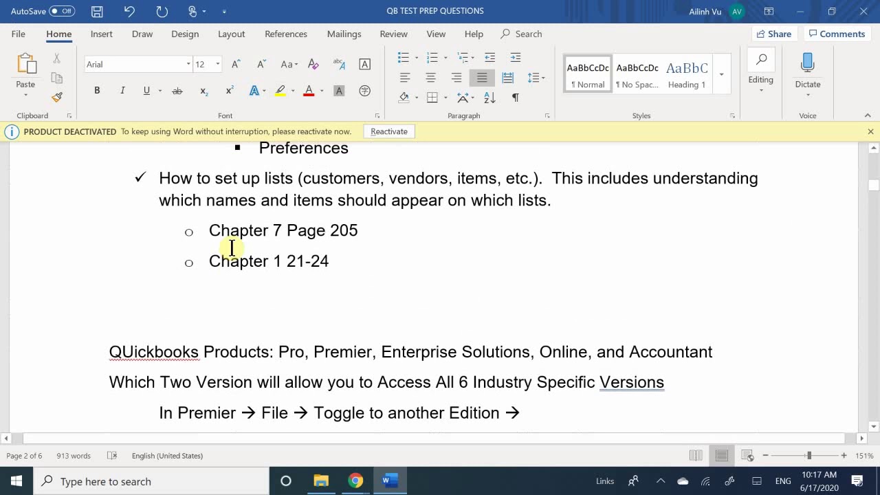 QB CERT TEST PREP REVIEW P1 - YouTube