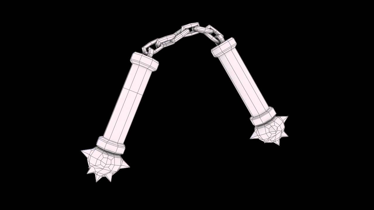 spiked ball nunchaku game assett weapon - YouTube