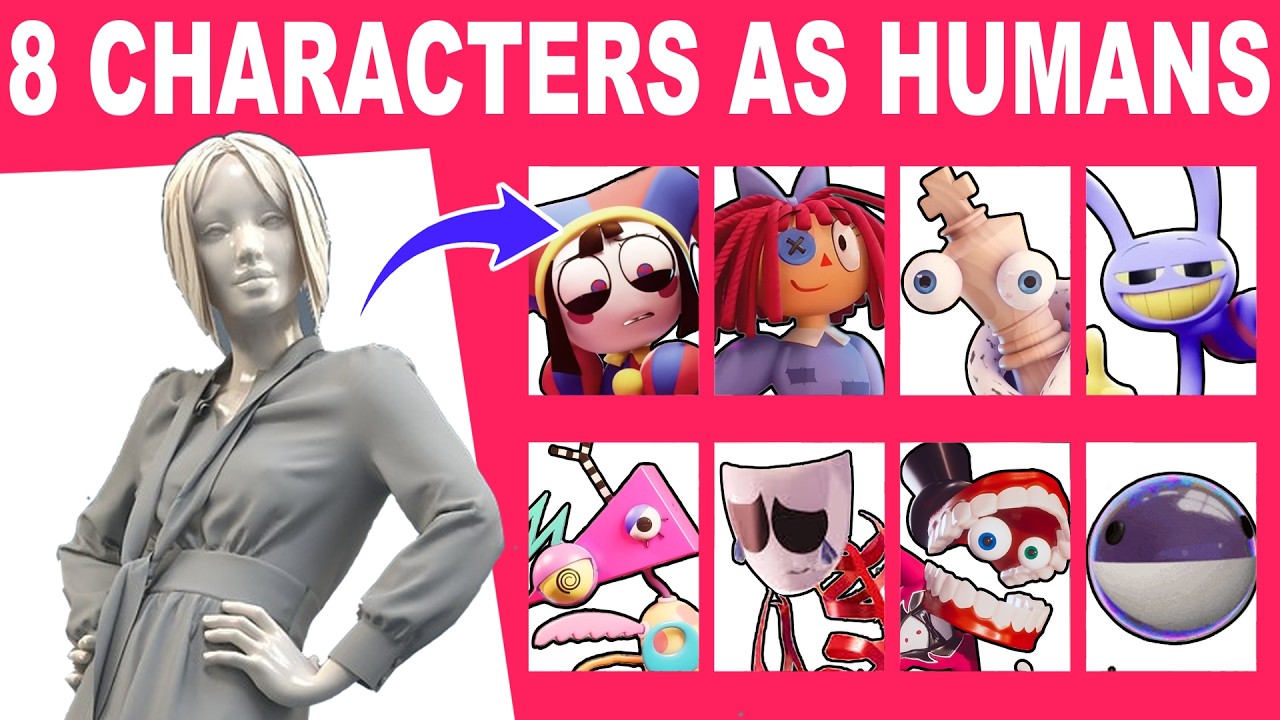 Drawing TADC Characters as HUMANS! - The amazing digital circus - YouTube