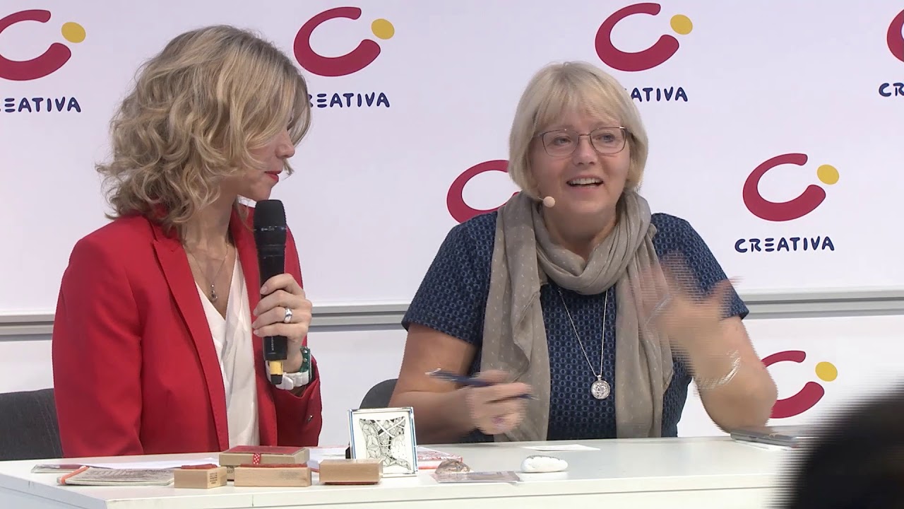Beate Winkler zeigt Zentangle auf der Creativa Bühne 2019 - YouTube