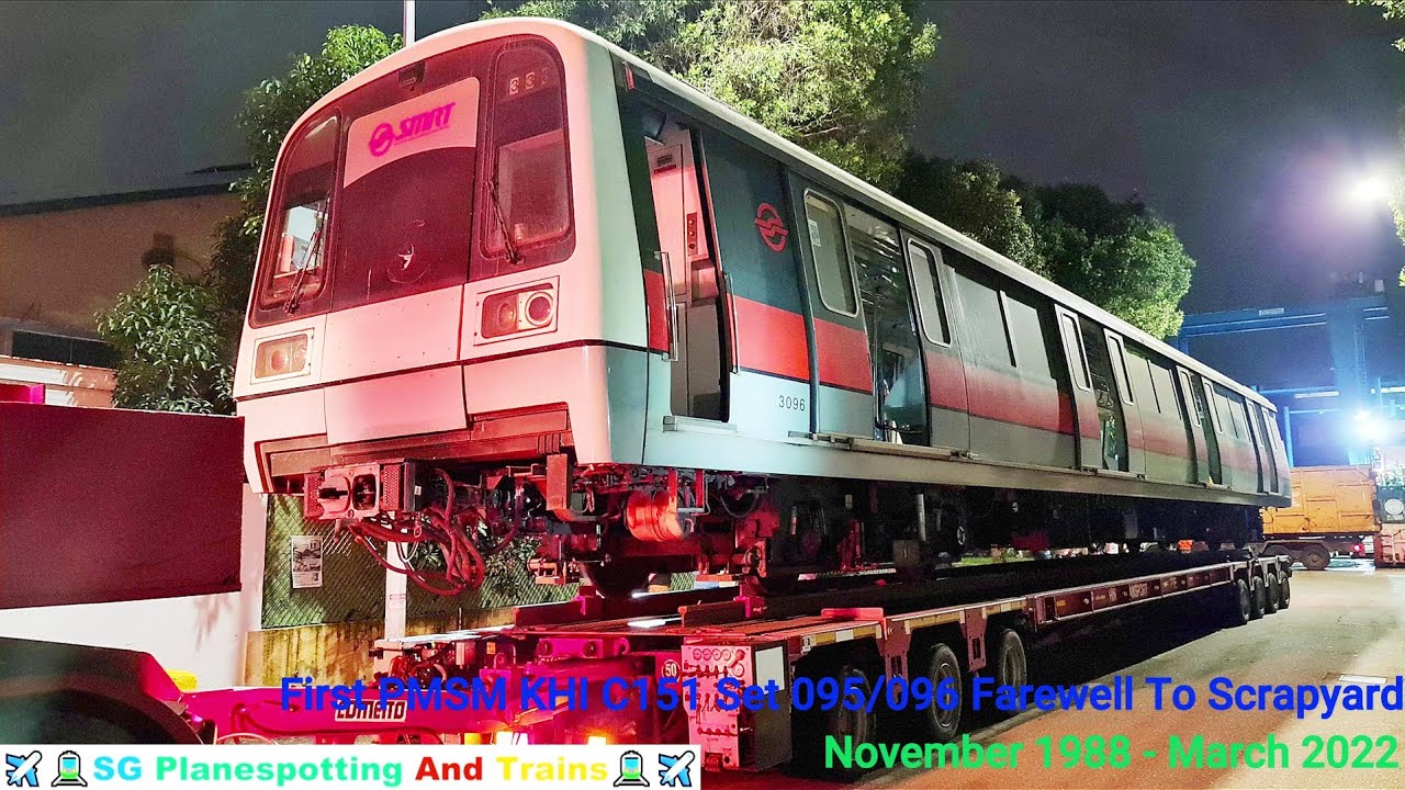 [First PMSM Set Farewell] SMRT Kawasaki Heavy Industries C151 EMU Car ...