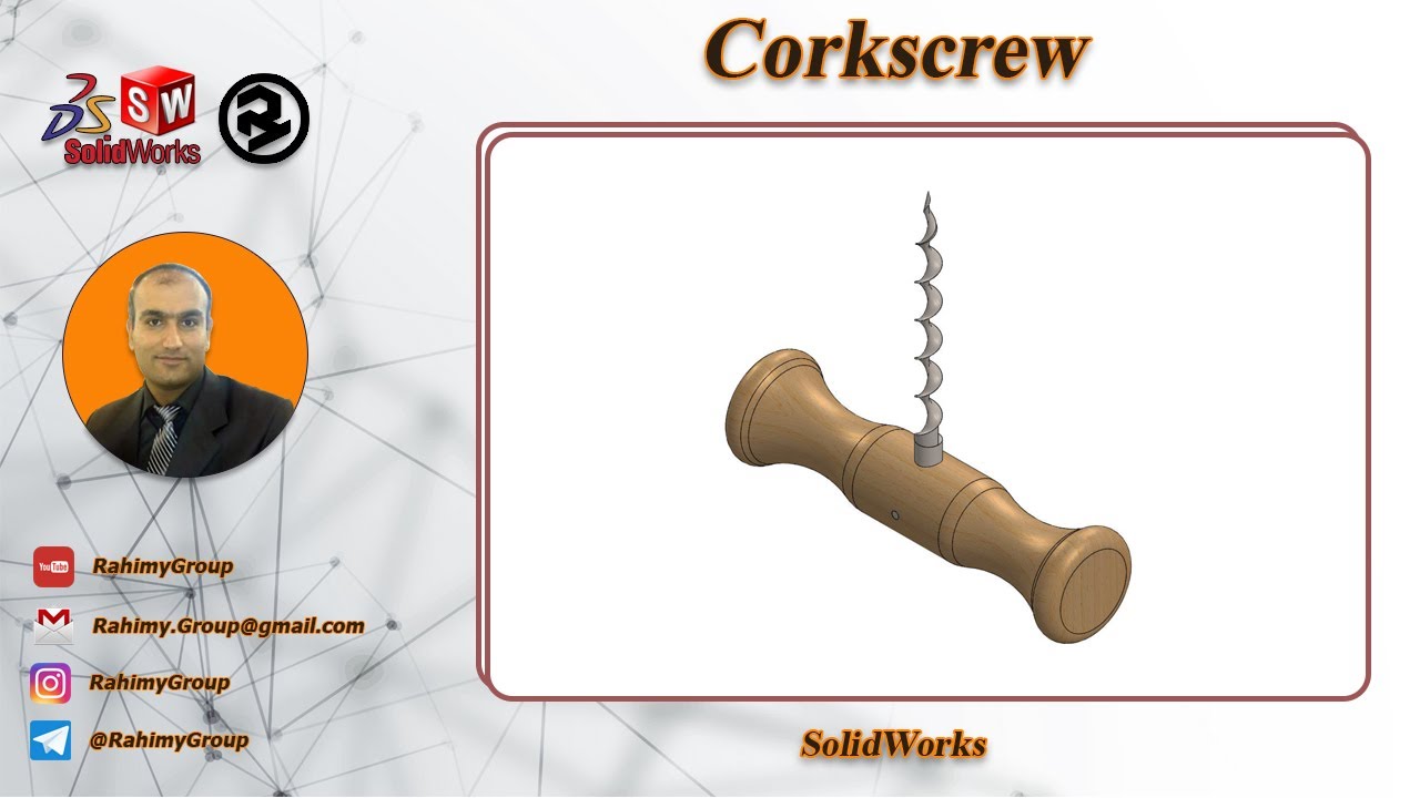 How to create Corkscrew (Bottle Screw) in SolidWorks? / چگونه در بازکن ...