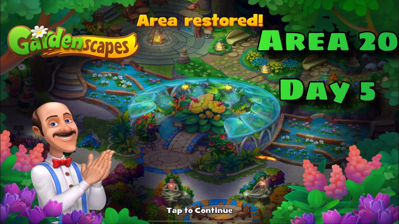 Gardenscapes Area 20 Day 5| Area Restored - YouTube