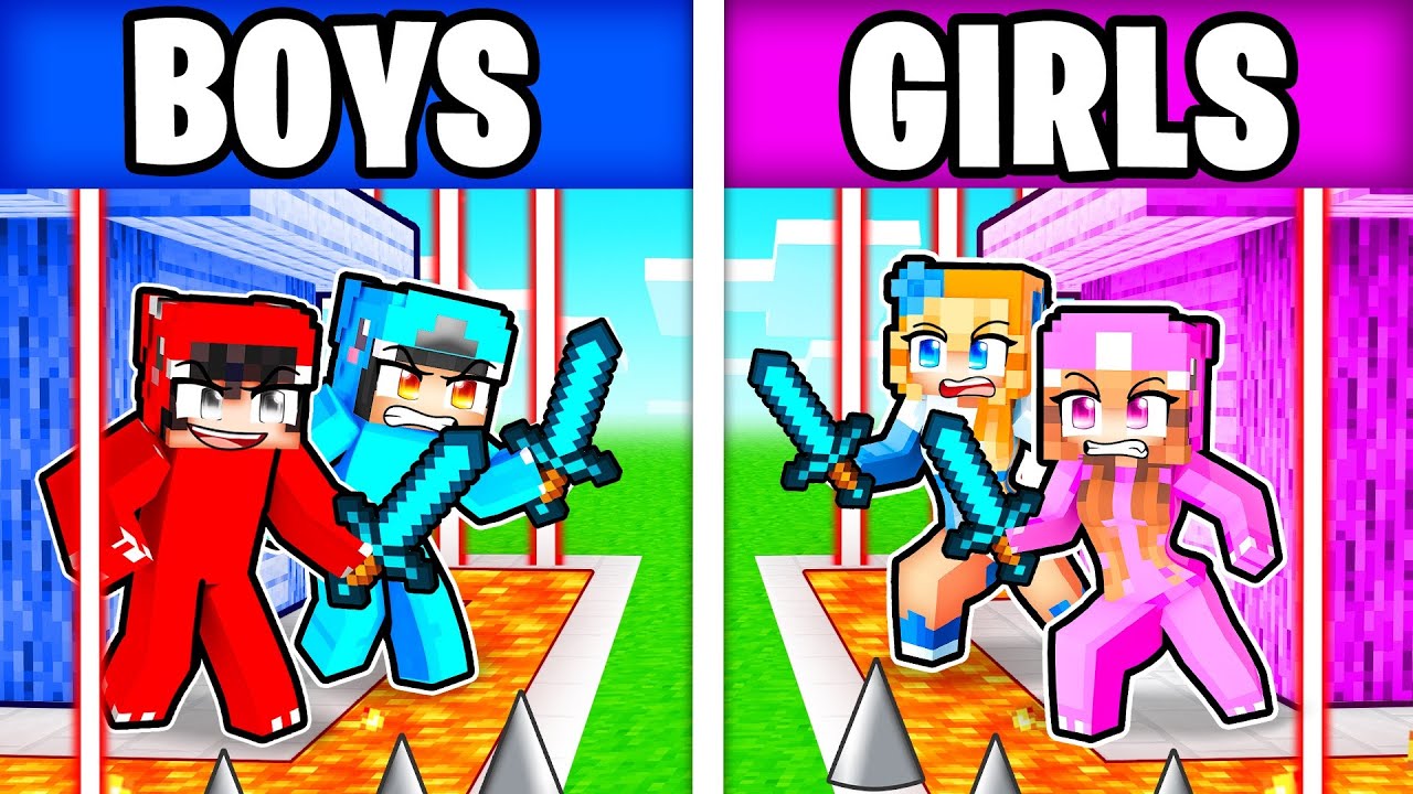 BOYS vs GIRLS SECURITY HOUSE in Minecraft! - YouTube