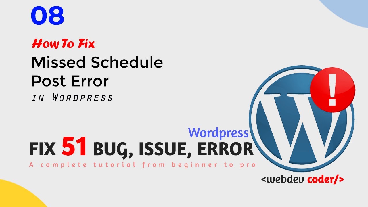 8. How to Fix the Missed Schedule Post Error in WordPress || Wordpress ...