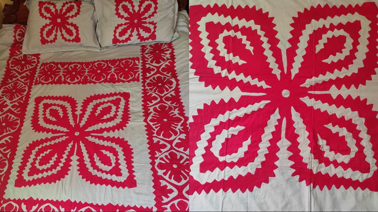 Aplik Bedsheet Design || Make Aplik Bedsheet So Easily || Aplik Cutwork ...