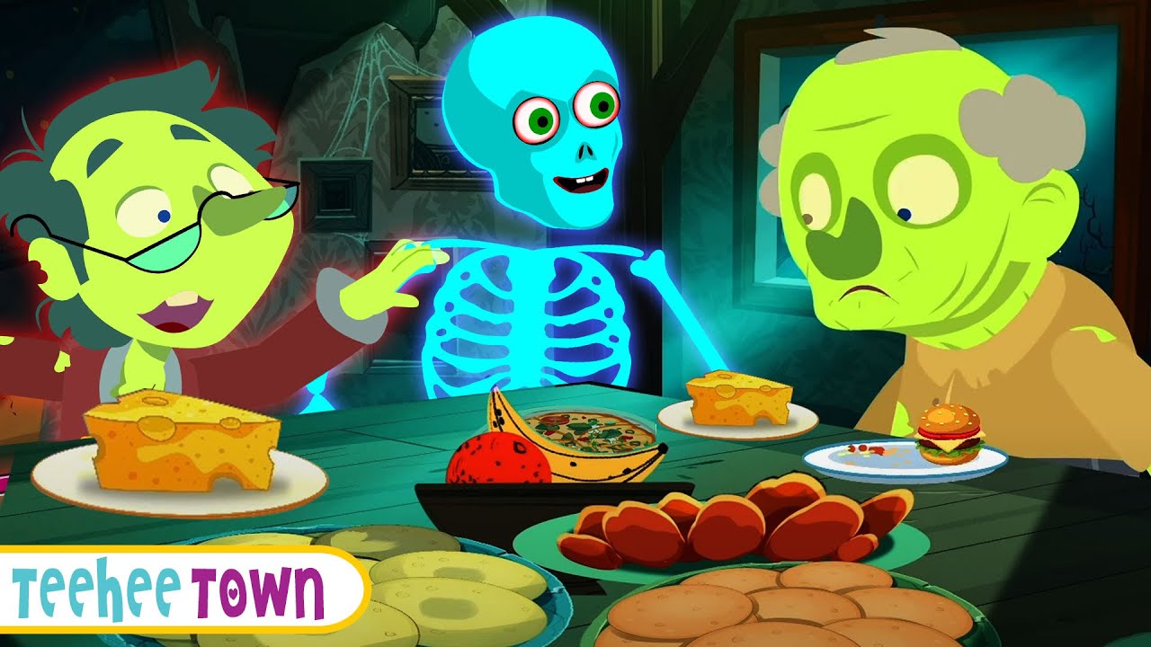 Skeletons At Zombie's Dinner Party | Spooky Scary Skeleton Song By ...
