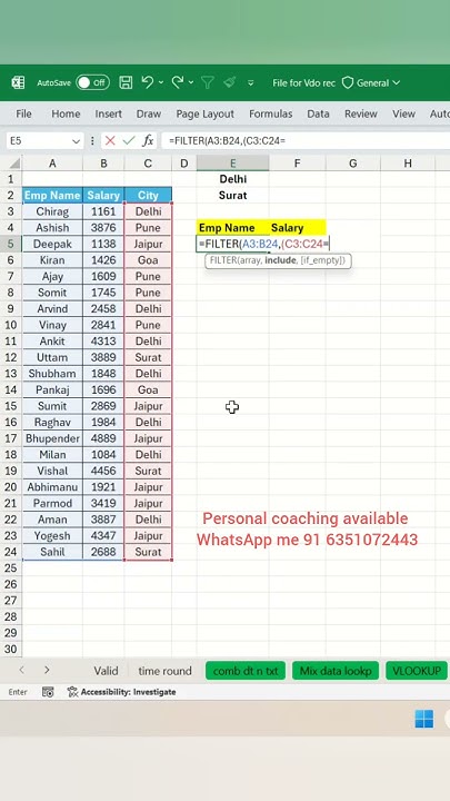 Advanced Filter Function in excel - YouTube