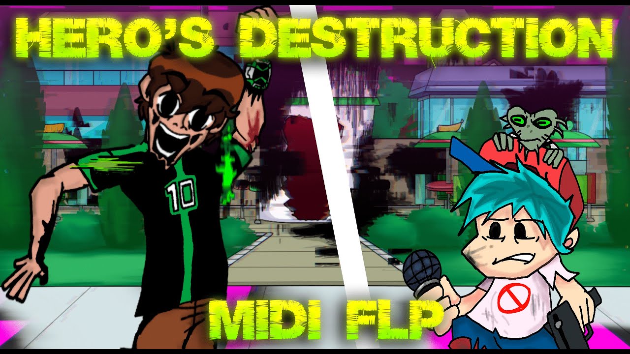FNF: Corrupted Omniverse // Hero's Destruction [ FLP+MIDI ] - YouTube