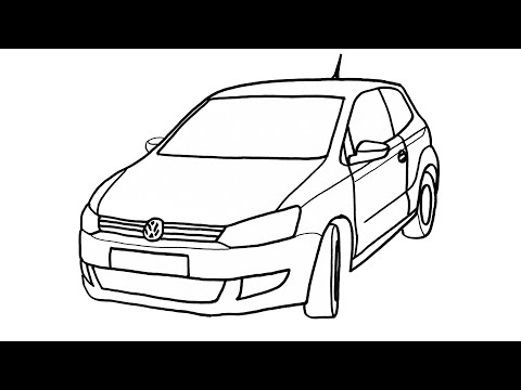 How To Draw a Car Volkswagen Polo Step by Step - Araba Çizimi Volkswagen Polo - Easy Car Drawing