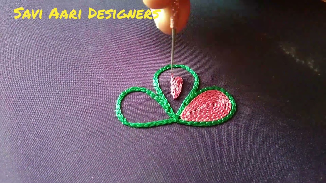 Chain filling / thambour stitch in aari basic stitches (class 17) from Savi Aari Designers (73 ...