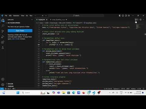 Manajemen Data Buku Perpustakaan dengan Array dan Stack - YouTube
