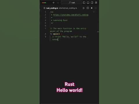 Coding with lofi ;) Learning #rust. we are going to print "hello world ...