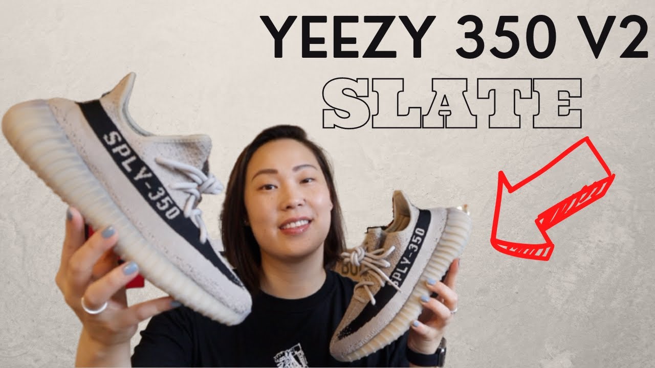 FIRST IMPRESSIONS: YEEZY 350 V2- 'SLATE' - YouTube