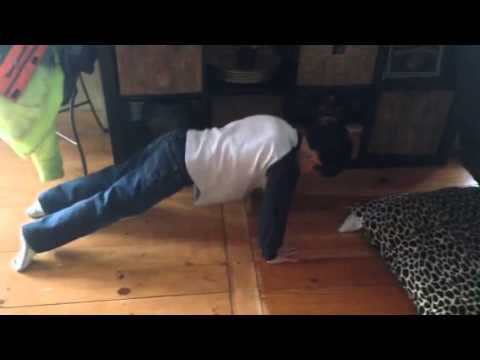 Buddy boy does push ups - YouTube