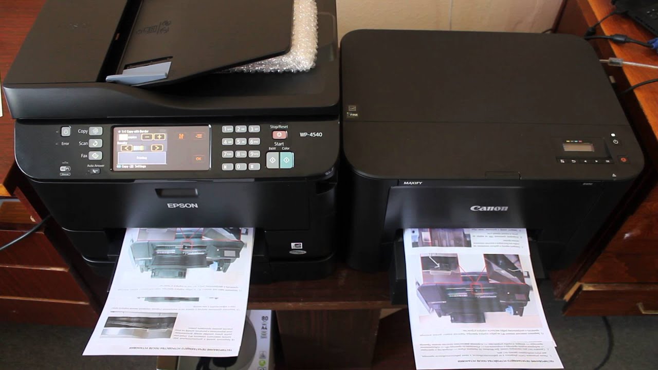 Epson WP-4540 vs Canon IB4050 - YouTube