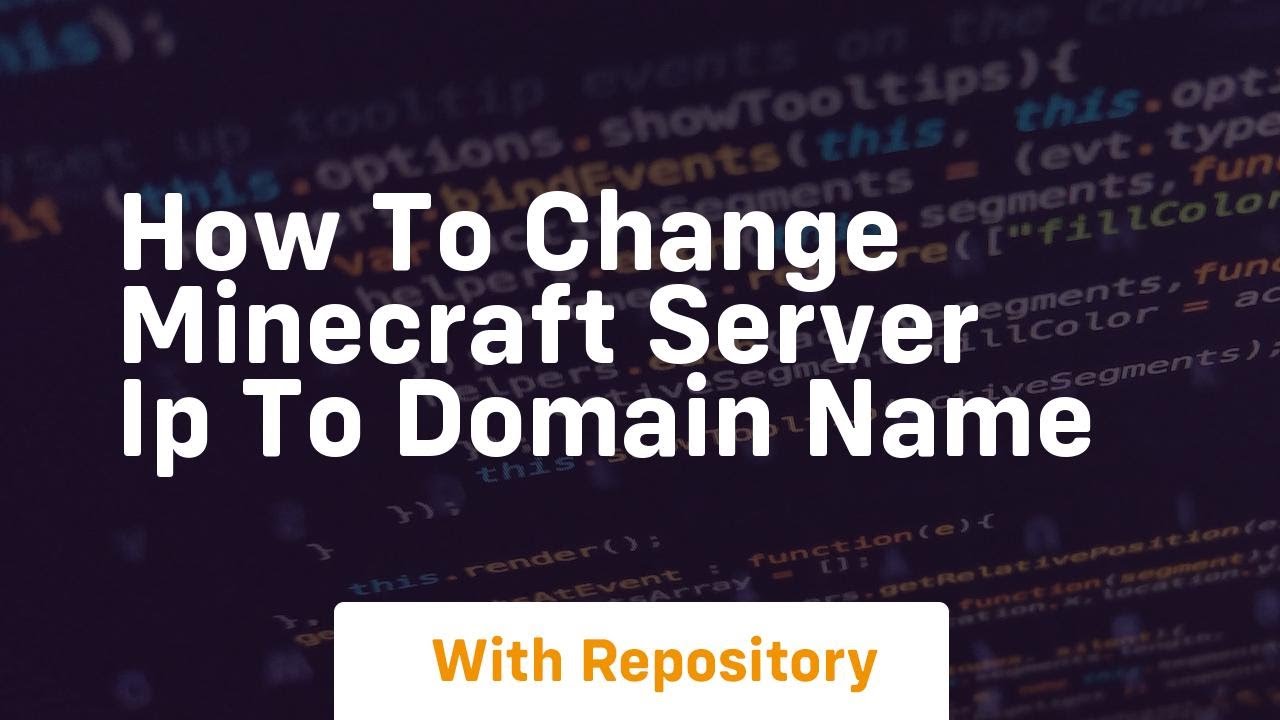 How to change minecraft server ip to domain name - YouTube