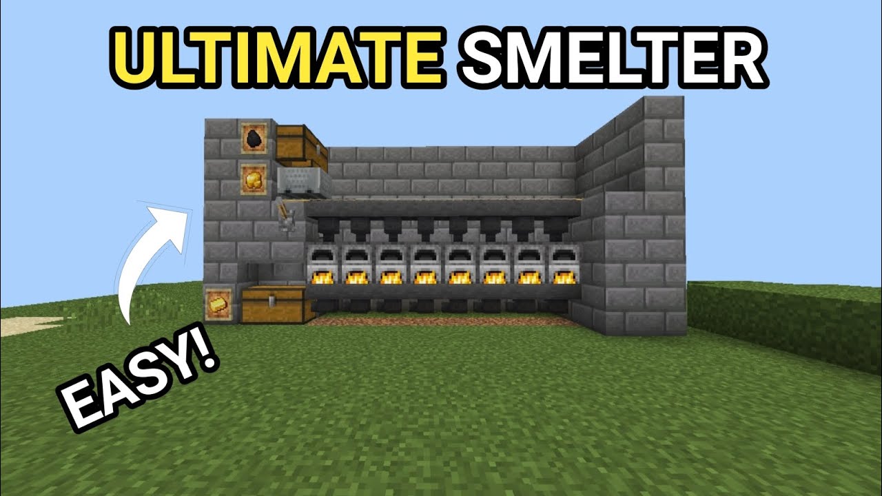 EASY ULTIMATE Smelter For Minecraft Bedrock 1.21! (MCPE/Xbox/PS4 ...