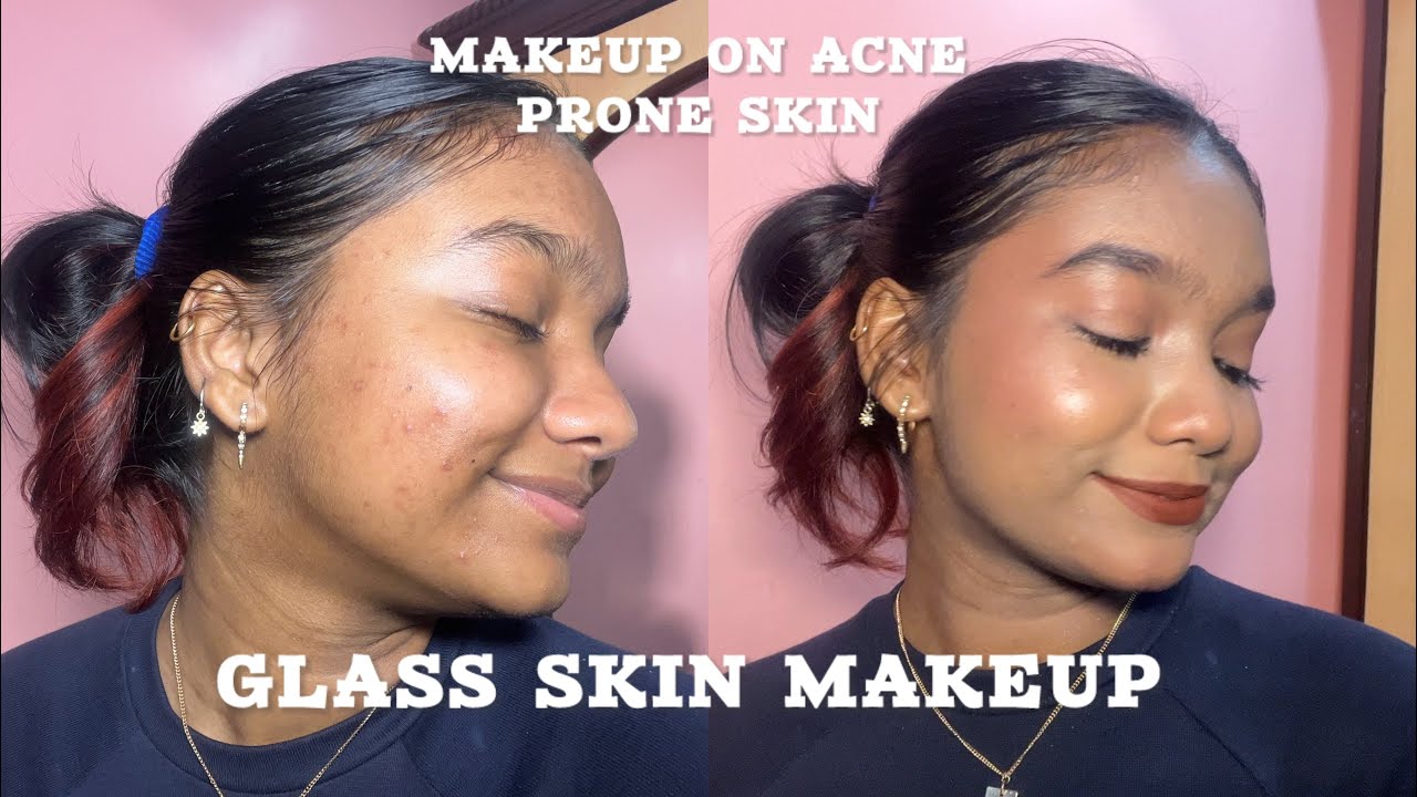 My Natural Makeup Routine 💜🎀 | Tips and hacks for glass makeup on acne ...