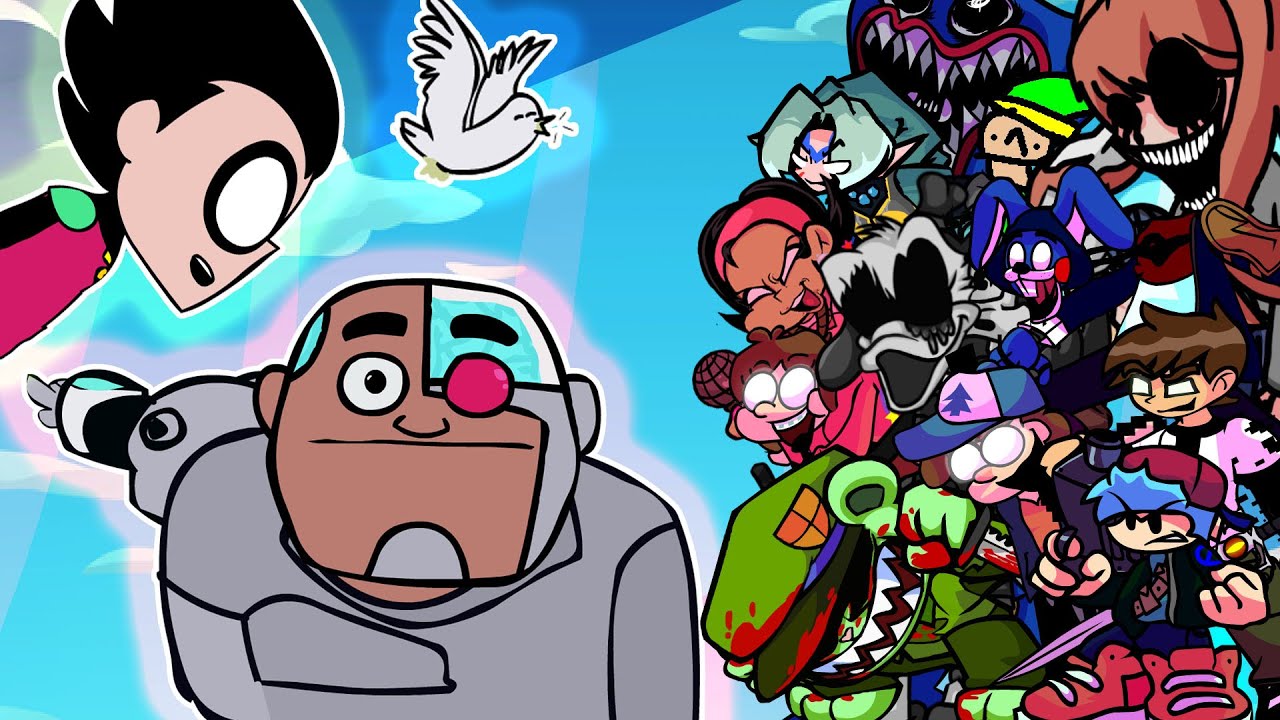 FNF Catch It (Vs Cyborg) But Different Characters Sing It🎵 Everyone VS ...