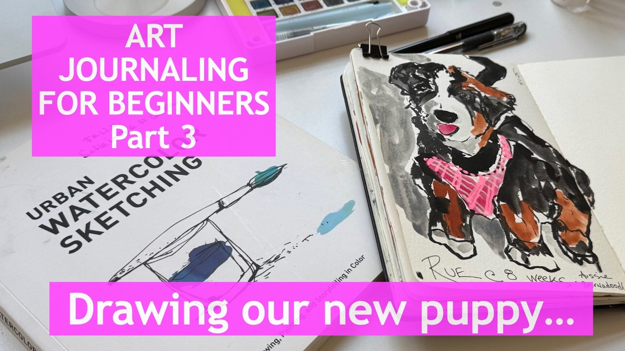 Art Journaling for Beginners -- Part Three: Drawing Our New Bernadoodle ...