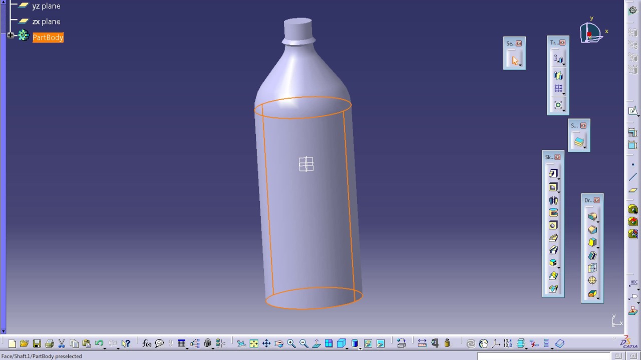 how to design a bottle in catia v5 - YouTube
