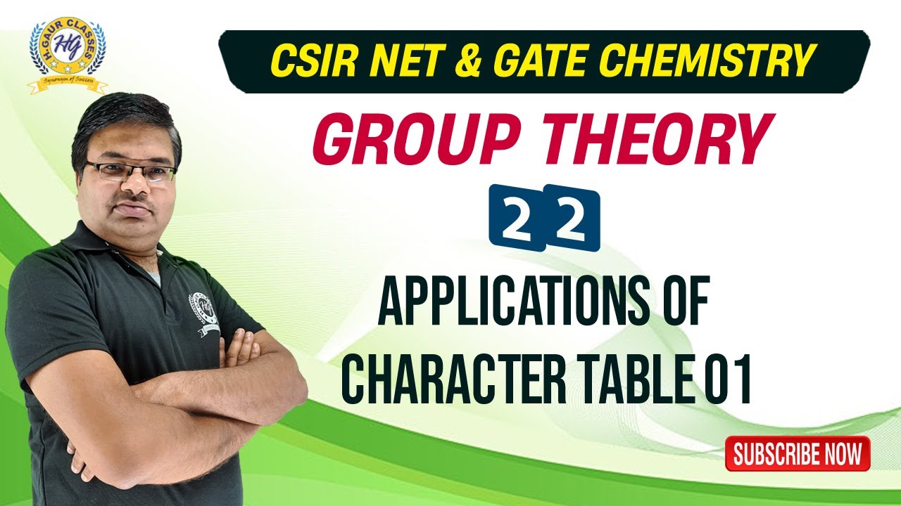 Group Theory 22 Applications of Character Table 01 - YouTube