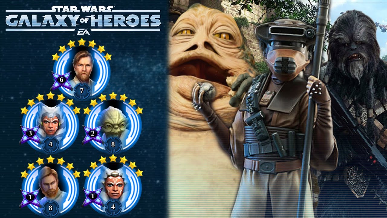 Star Wars Galaxy of Heroes: Jedi Master Kenobi Vs. Jabba the Hutt - YouTube