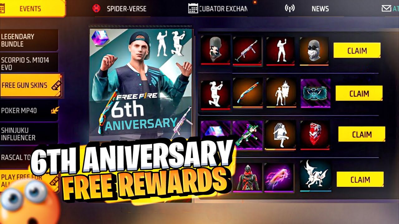 🇳🇵Free Fire 6th Anniversary Free Rewards 🔥How To Complete Free Fire 6th ...
