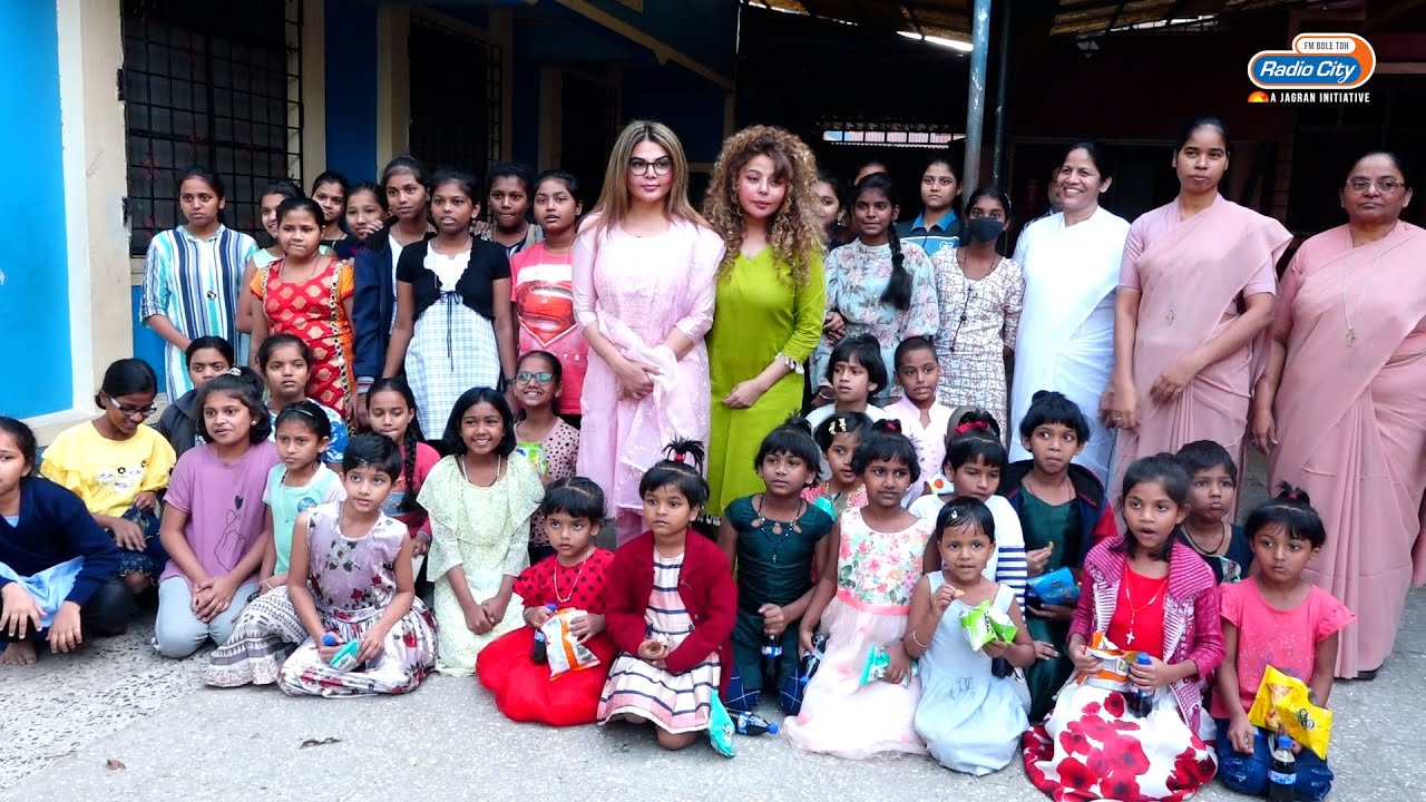Rakhi Sawant & Rajshree Distrubting Food To Prem Sadan Children's ...