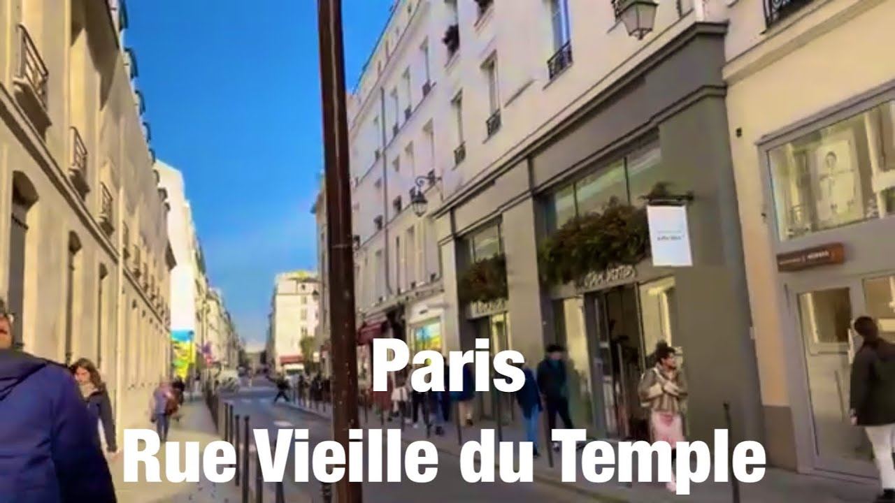 Paris city walks Rue Vieille du Temple Paris, France 4K - YouTube