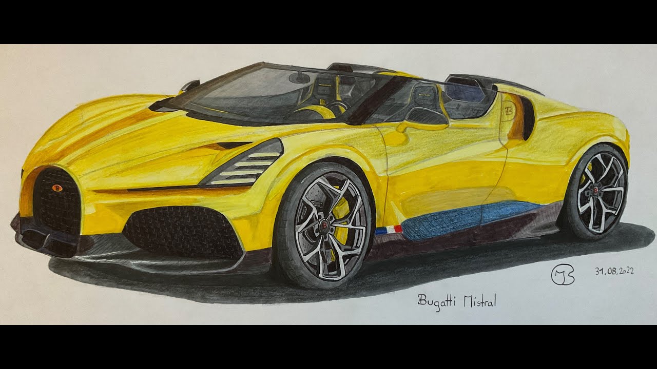 Timelapse Drawing - Bugatti Mistral - YouTube