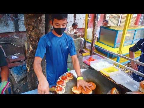 Street Nepali Burger Boy Make Amazing Tawa Burger | Indian Street Food ...