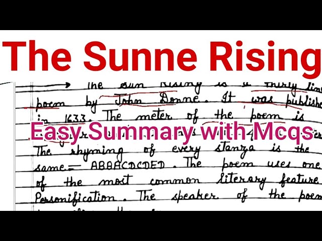 The Sun Rising Poem Explained - Infoupdate.org