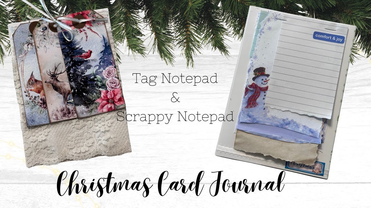 Scrappy Notepads (Christmas Themed) CHRISTMAS CARD JOURNAL - YouTube