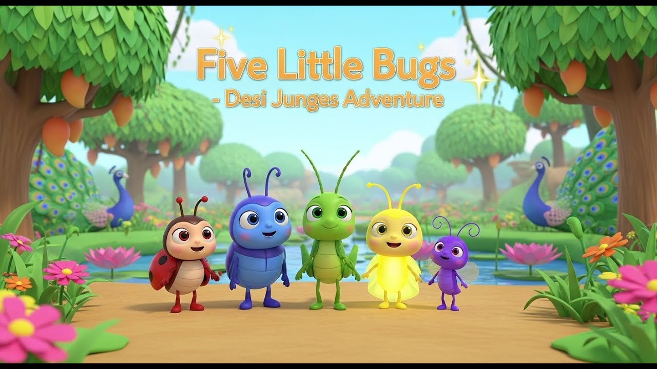 Five Little Bugs 👼🦋| TwinkleTown Nursery Rhymes & Kids Hindi Songs ...