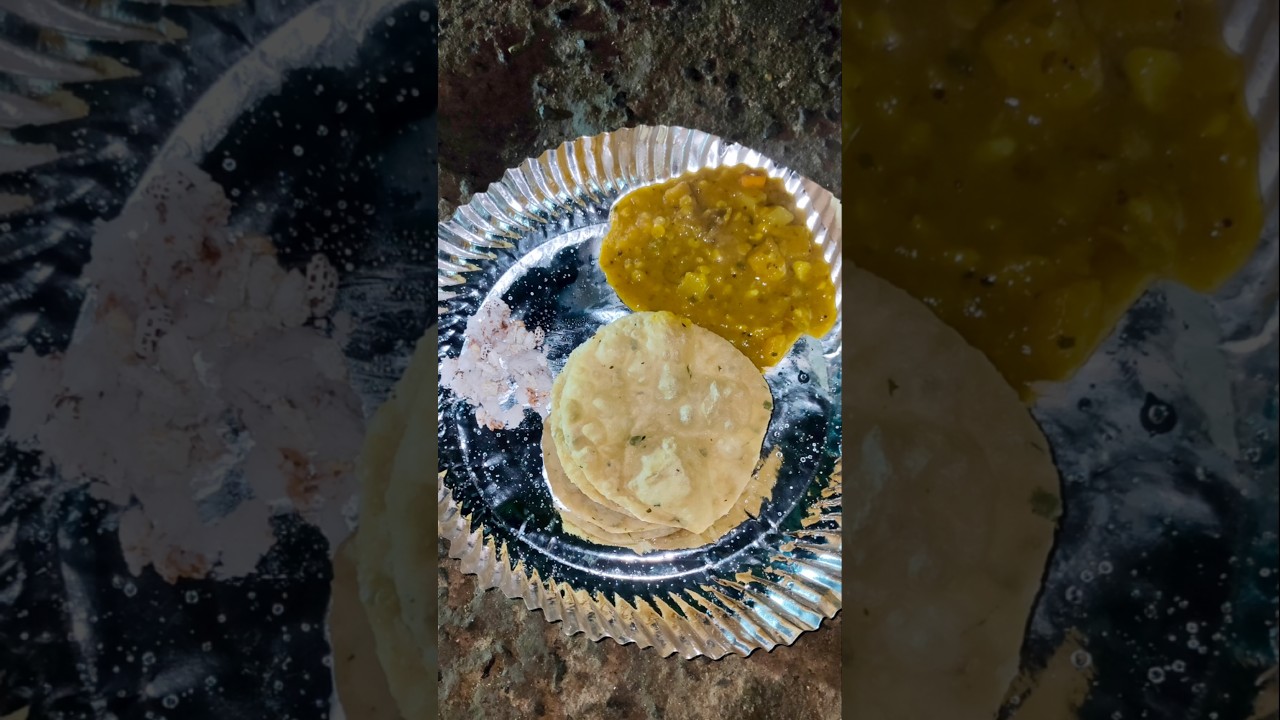 😍🙏 Pure Sanatani Hindu Food in Dinner || Poori , Mix veg Curry ...