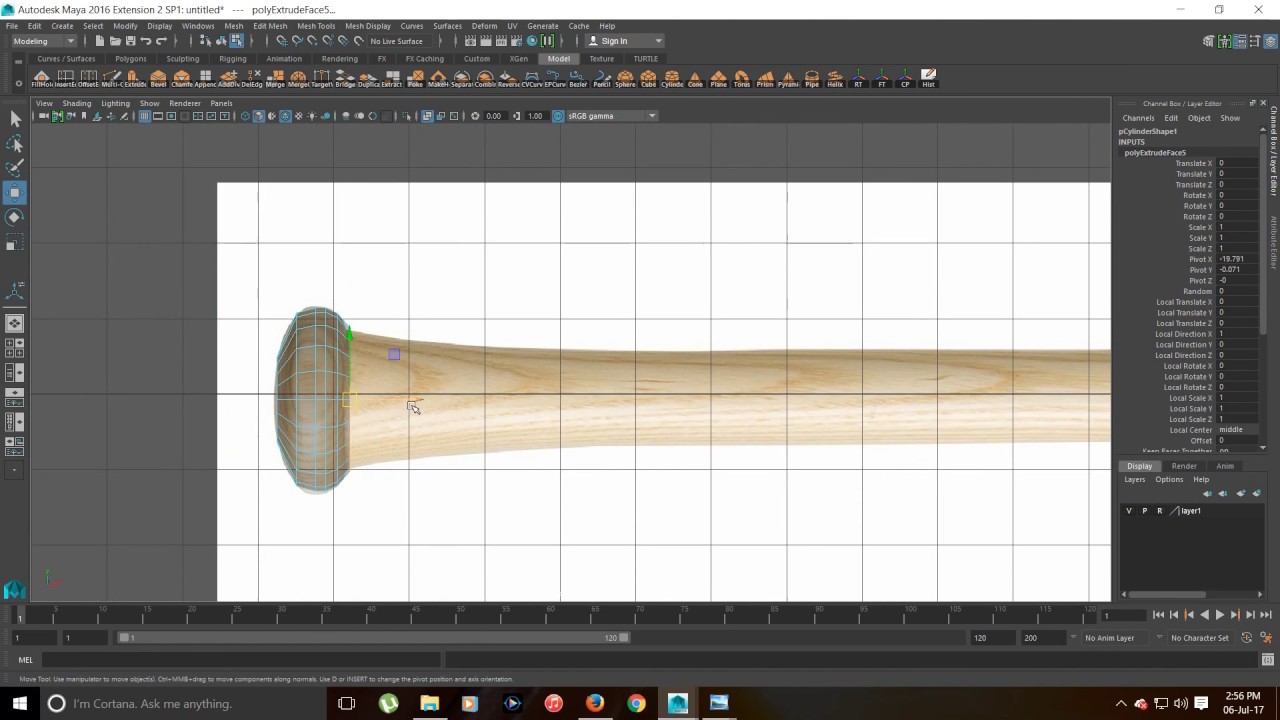 Maya 2016 Creating a Baseball Bat - YouTube
