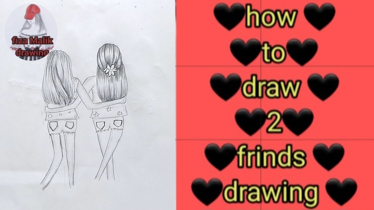 how to draw 2 best friends drawing and pencil sketch dooms zoom ...
