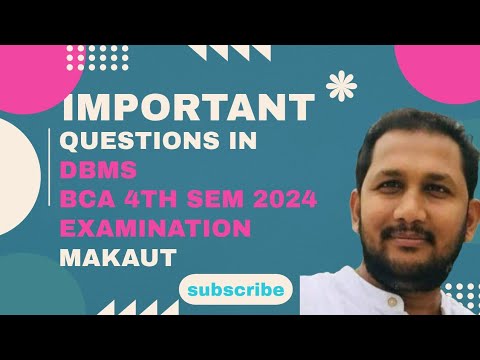 Important Questions for DBMS 2024 | BCA 4TH SEM #makaut - YouTube