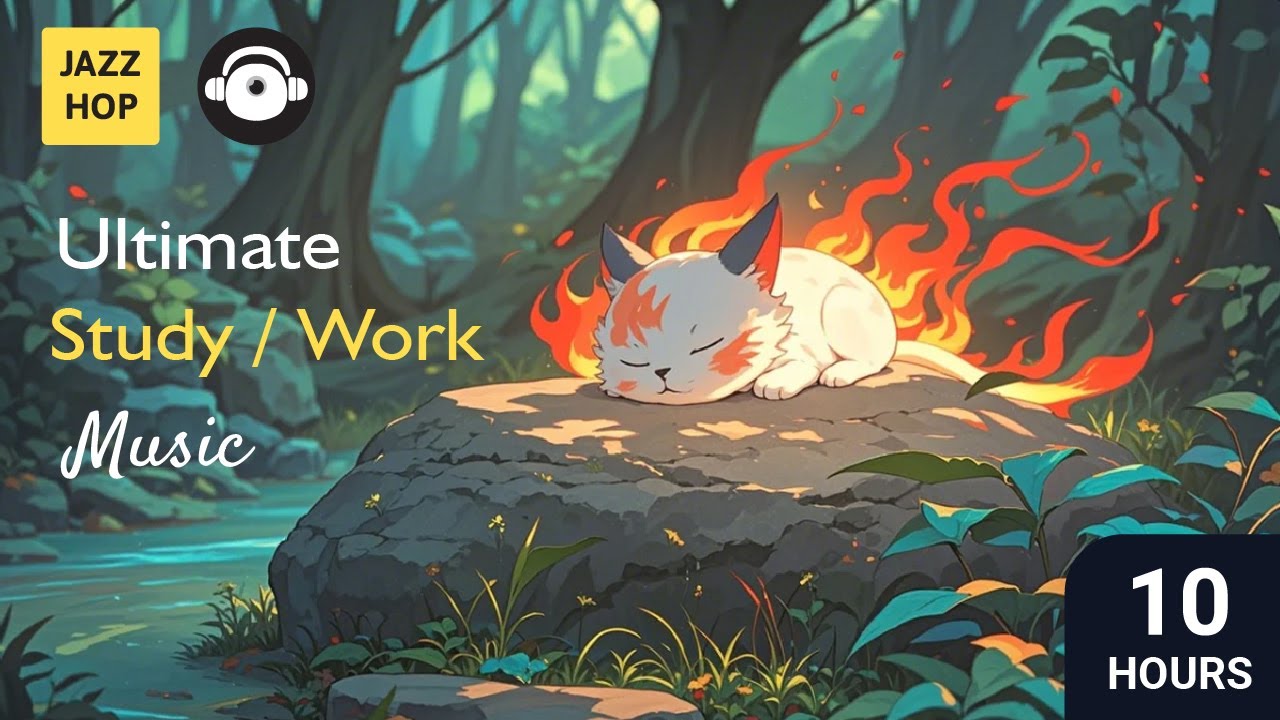 Chill with fire cat spirit | 10 Hours Music for Study, Work & Focus ...